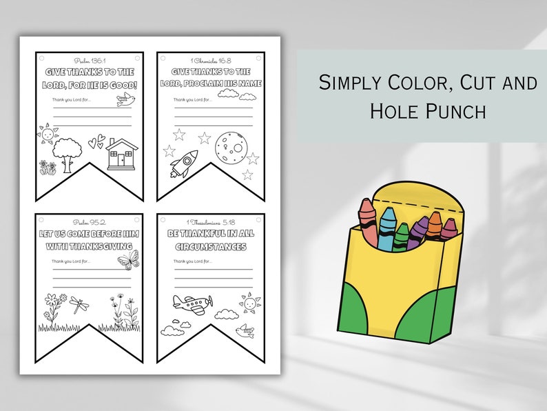 Thanksgiving Bible Craft for Kids I Am Thankful for Banner Sunday ...