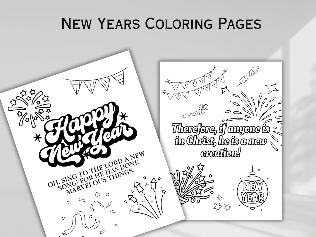 Christian New Years Coloring Pages New Years Sunday School Activity New ...