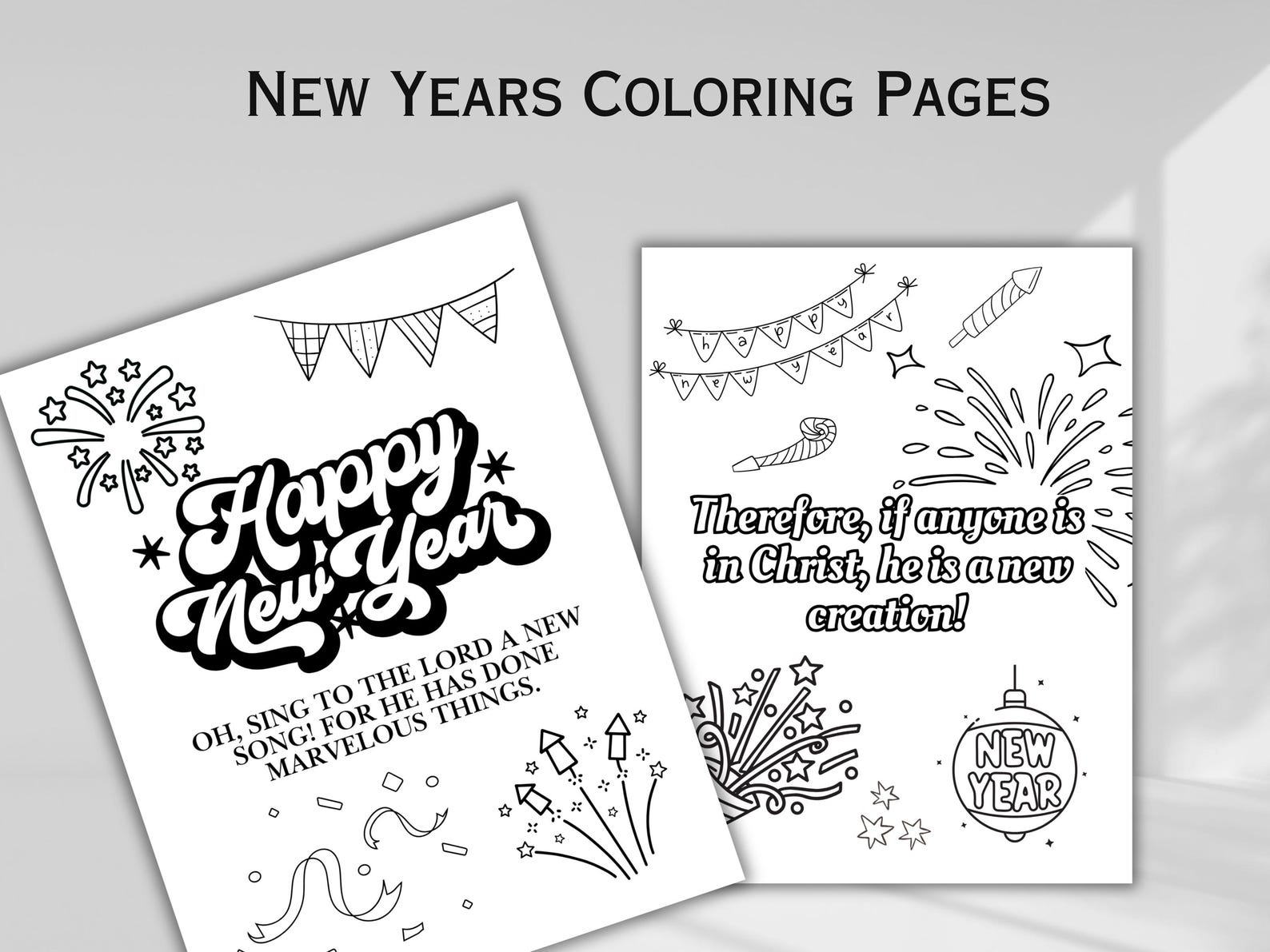 Christian New Years Coloring Pages New Years Sunday School Activity New ...