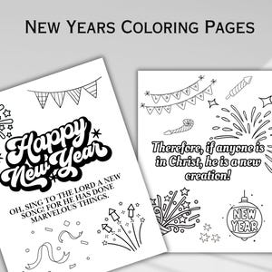 Christian New Years Coloring Pages New Years Sunday School Activity New ...