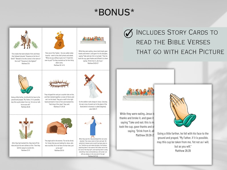 Christian Easter Memory Matching Game for Kids, Children Sunday School ...