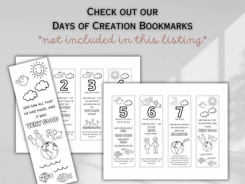 7 Days of Creation Tracing Pages Printable Bible Activity Scripture ...
