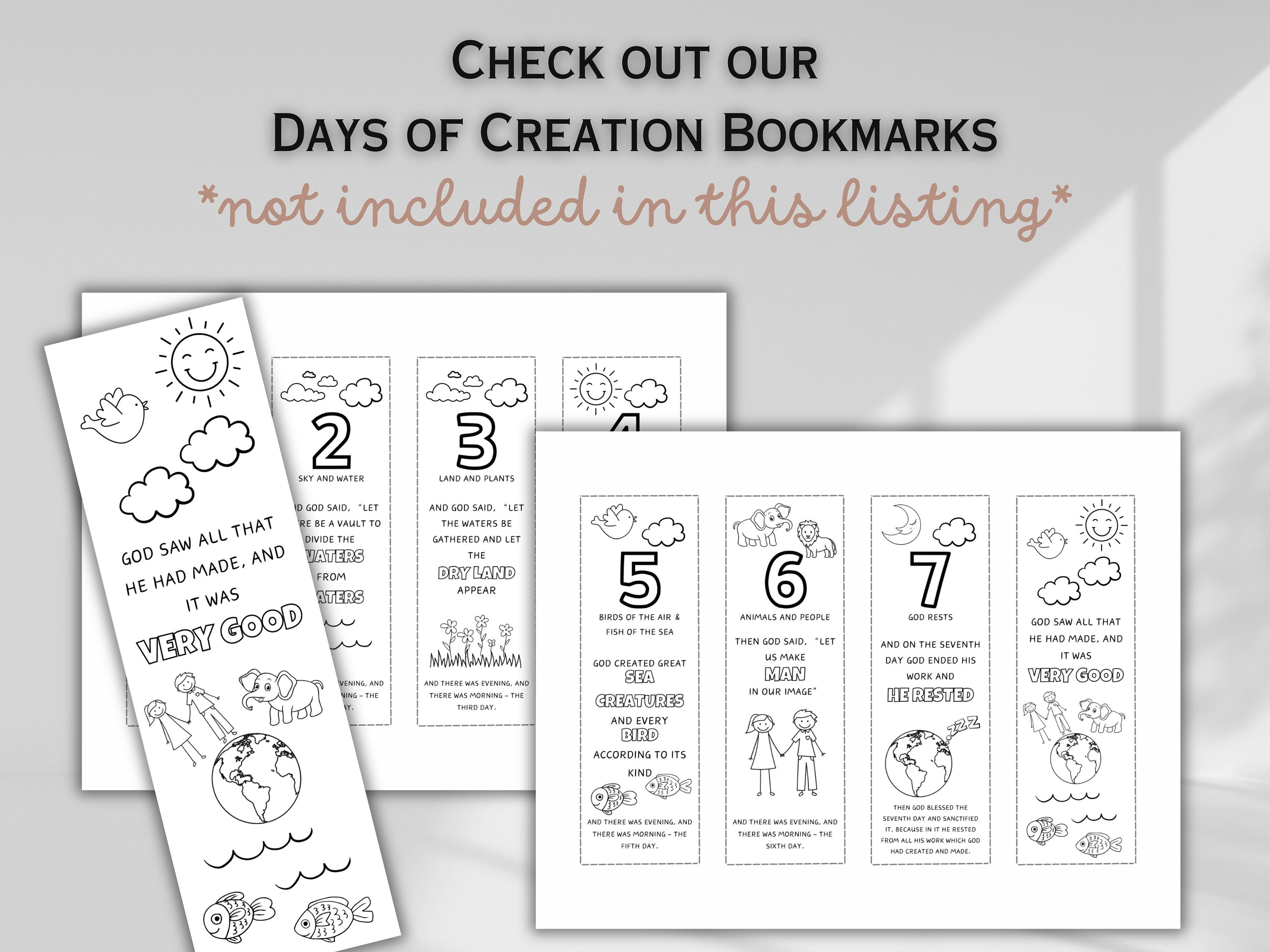 7 Days of Creation Tracing Pages Printable Bible Activity Scripture ...