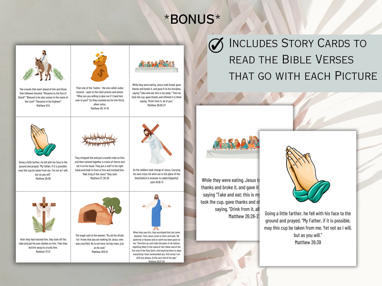 Christian Easter Memory Matching Game for Kids, Children Sunday School ...