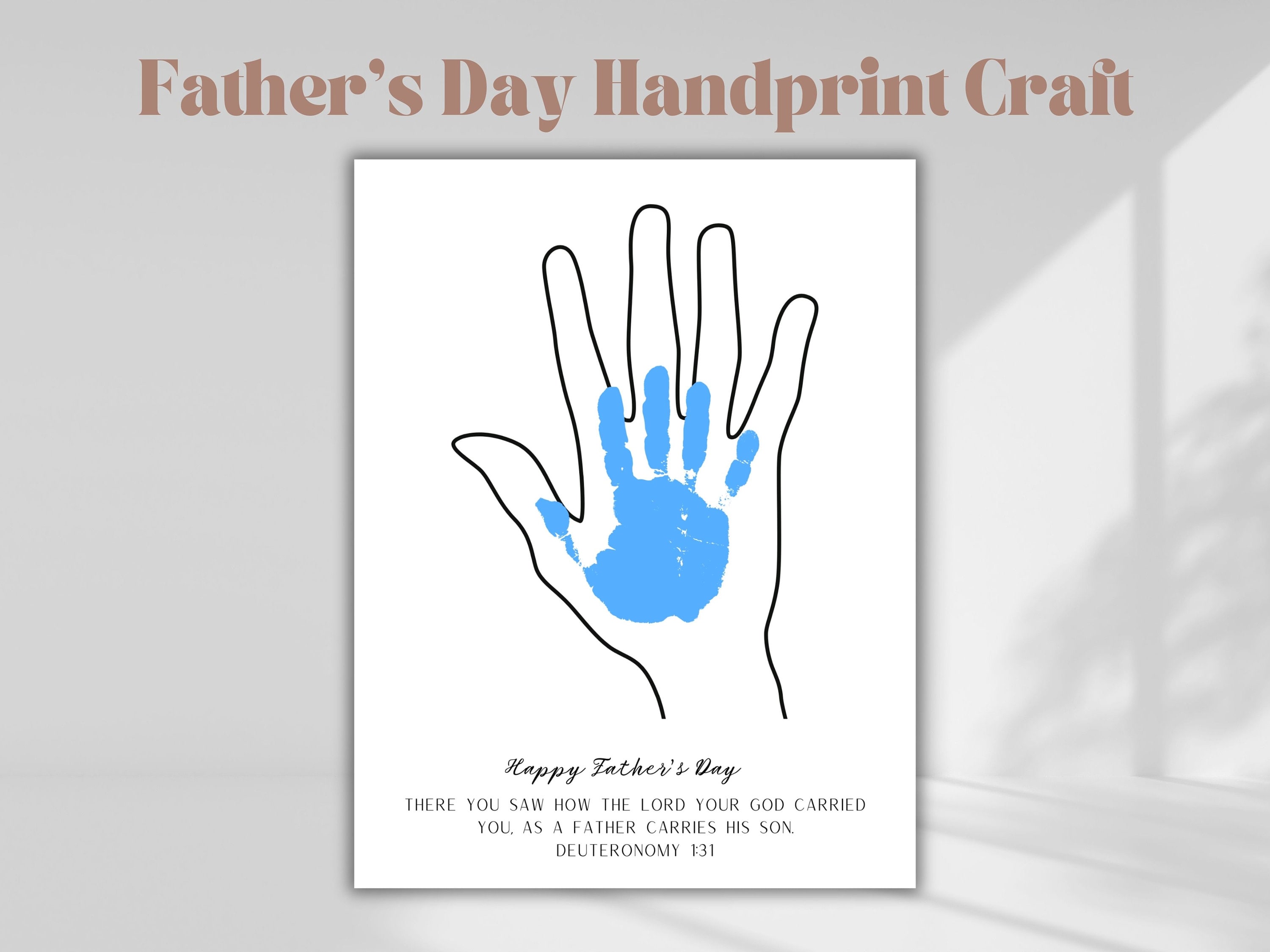 Christian Fathers Day Craft for Dad Handprint Art From Kids Printable ...