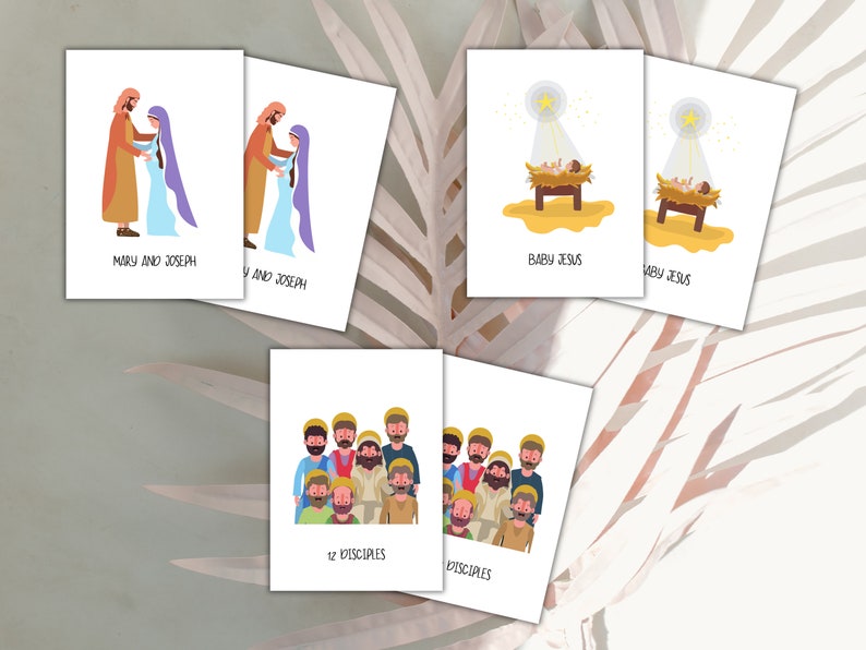 Kids Bible Character Matching Game Christian Memory Matching Card Game ...