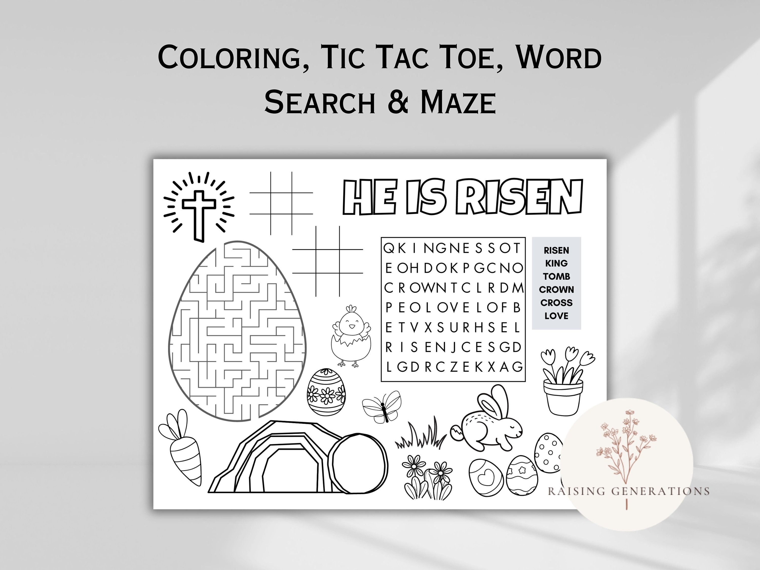 Christian Easter Color Activity Kids Sunday School Easter Sunday Craft ...