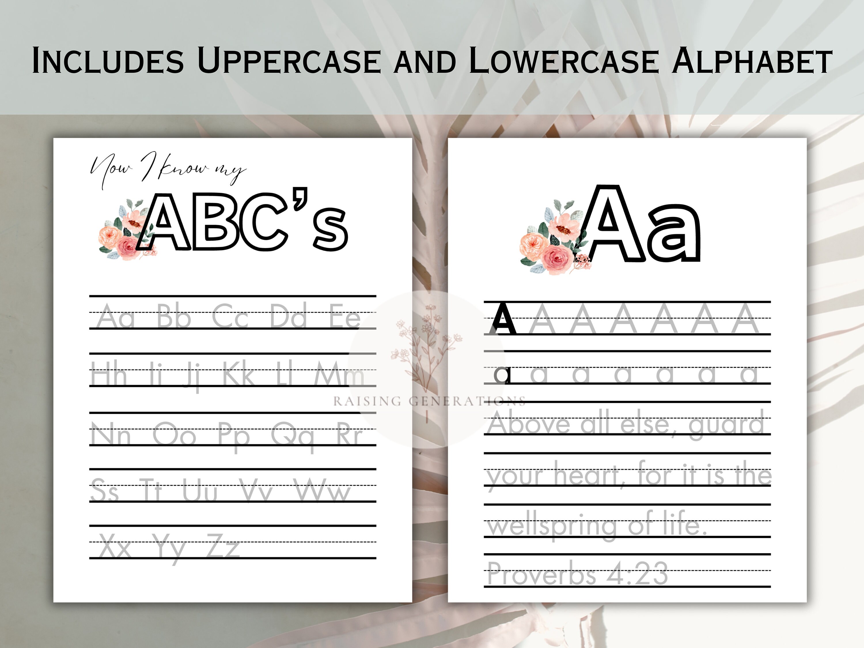 Alphabet Bible Verses ABC Scripture Copywork Printable Handwriting ...