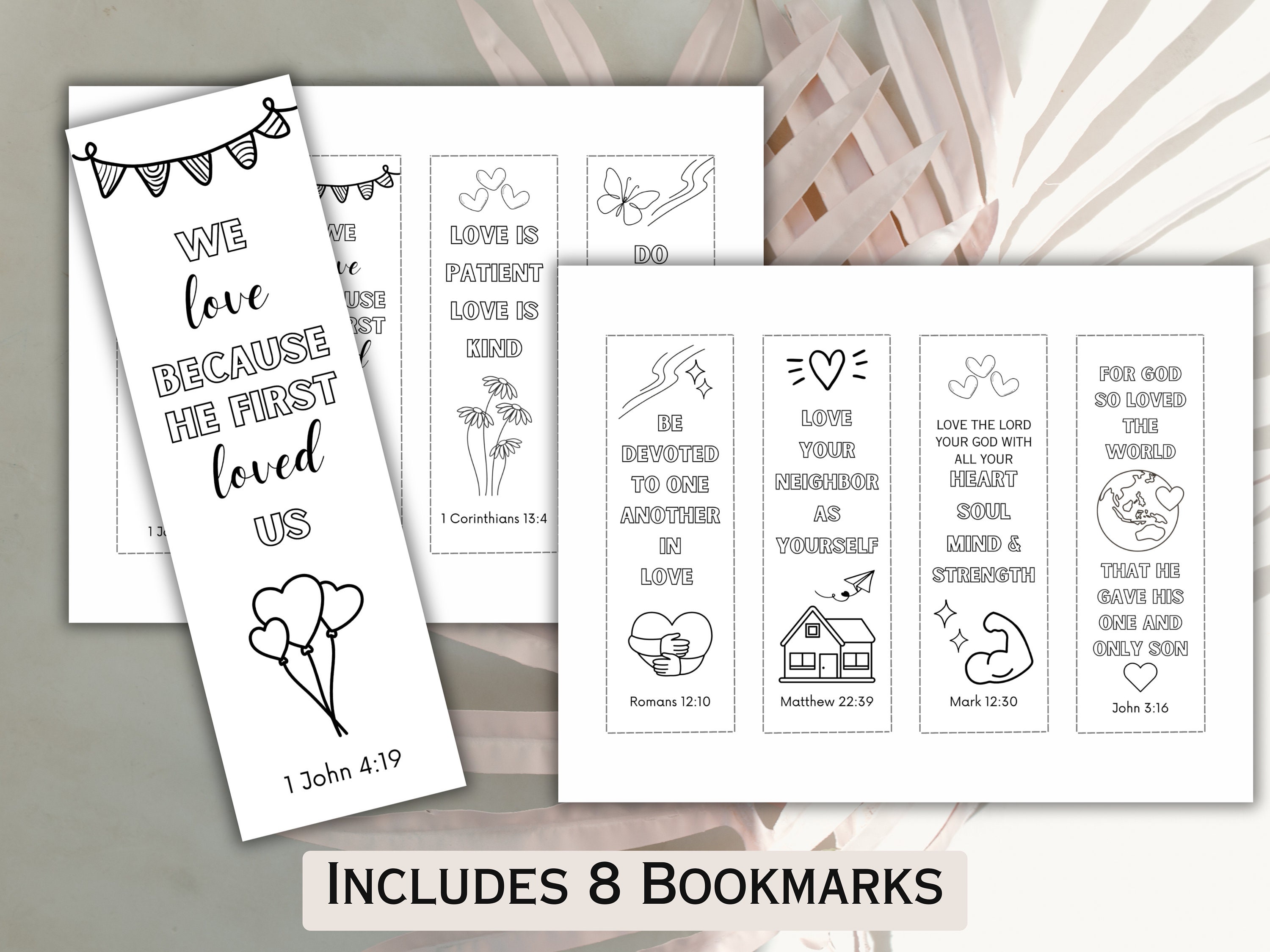 Bible Verse Coloring Bookmarks Printable Sunday School Craft About Gods ...