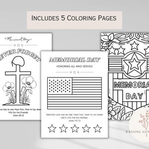 Christian Memorial Day Coloring Pages Memorial Day Craft Printable ...