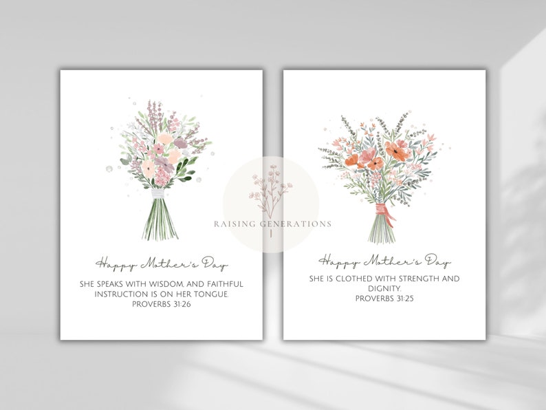 Christian Mothers Day Bible Verse Cards Church Gift Tag for Mothers ...