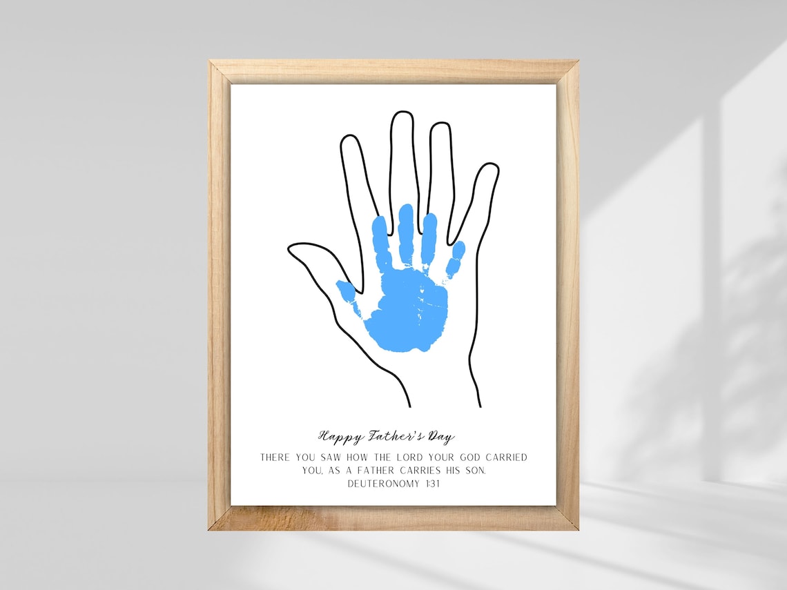 Christian Fathers Day Craft for Dad Handprint Art From Kids Printable ...