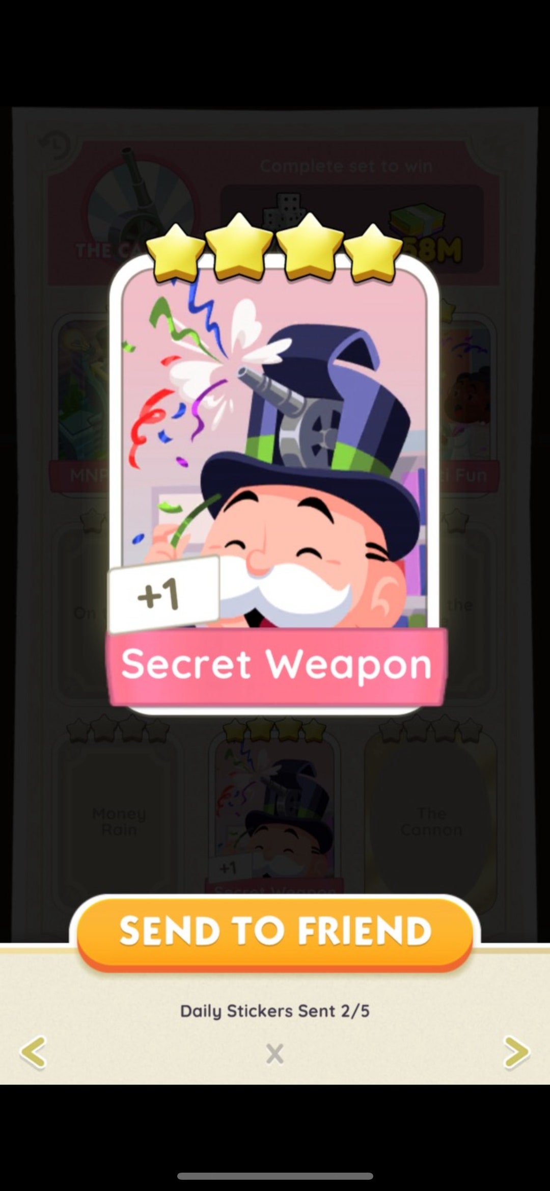 Secret Weapon 4 Star Monopoly Go Sticker - Etsy