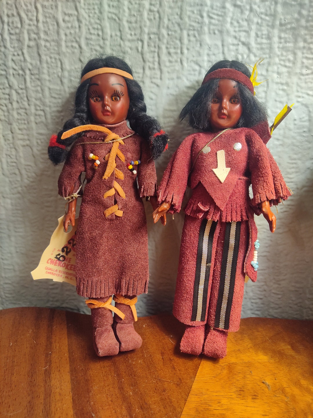 Pair of Native American Dolls Made on Cherokee Indian Reservation ...