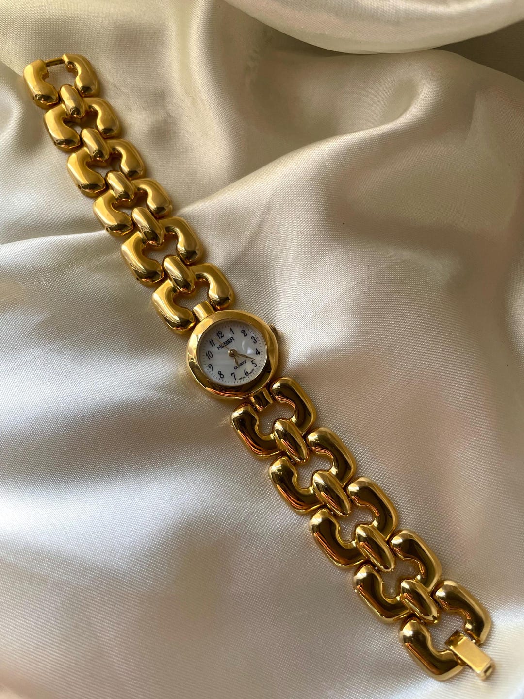 Chunky White & Gold Watch - Etsy