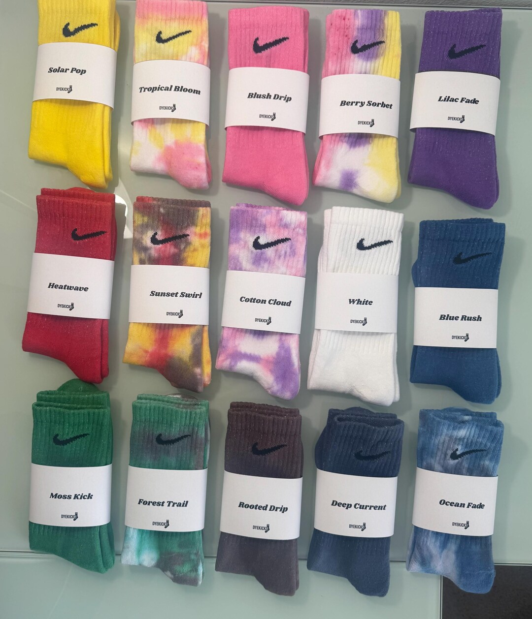 Hand-dyed Nike Dri-fit Crew Socks | Colorful Tie Dye Streetwear - Etsy