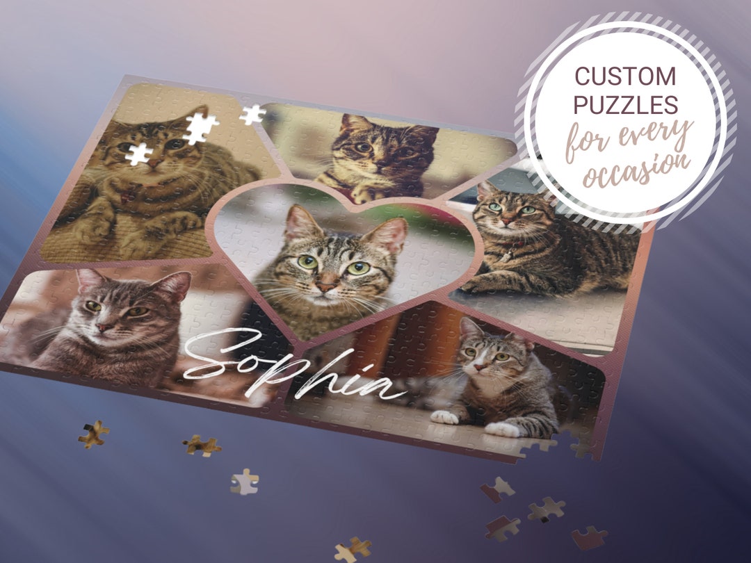Personalized Jigsaw Puzzle, Pet Puzzle, Cat Photo Puzzle, Puzzle From ...