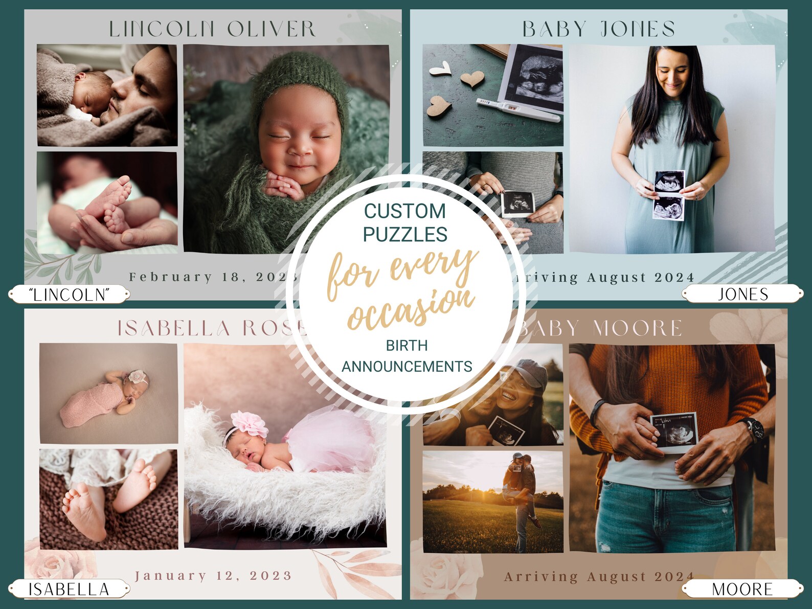 Personalized Puzzle, Pregnancy Announcement, Baby Shower Gift, Puzzle ...