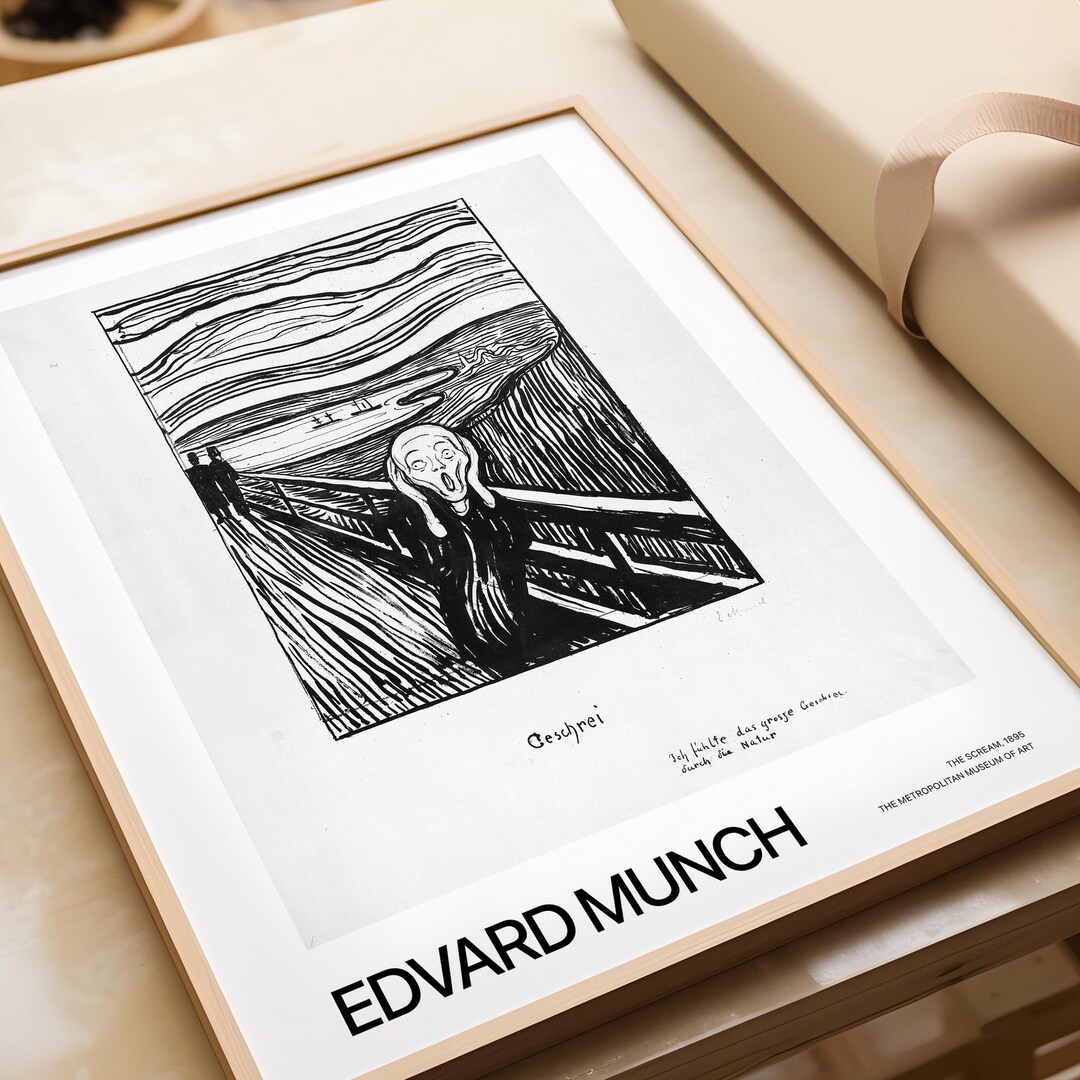 Edvard Munch the Scream Print, 1895 Expressionist Poster, Edvard Munch ...