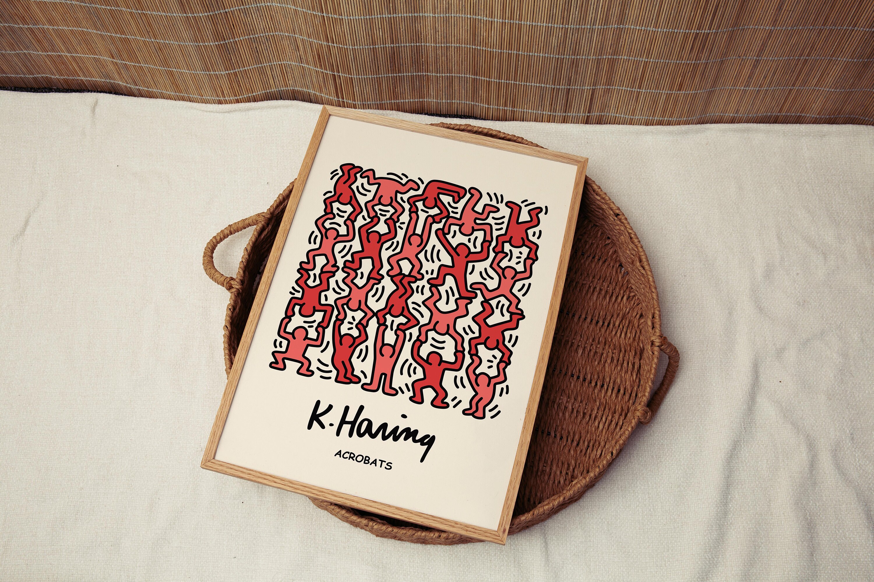 Keith Haring Acrobats Art Print, Human Chain Poster, 1980s Iconic Pop ...