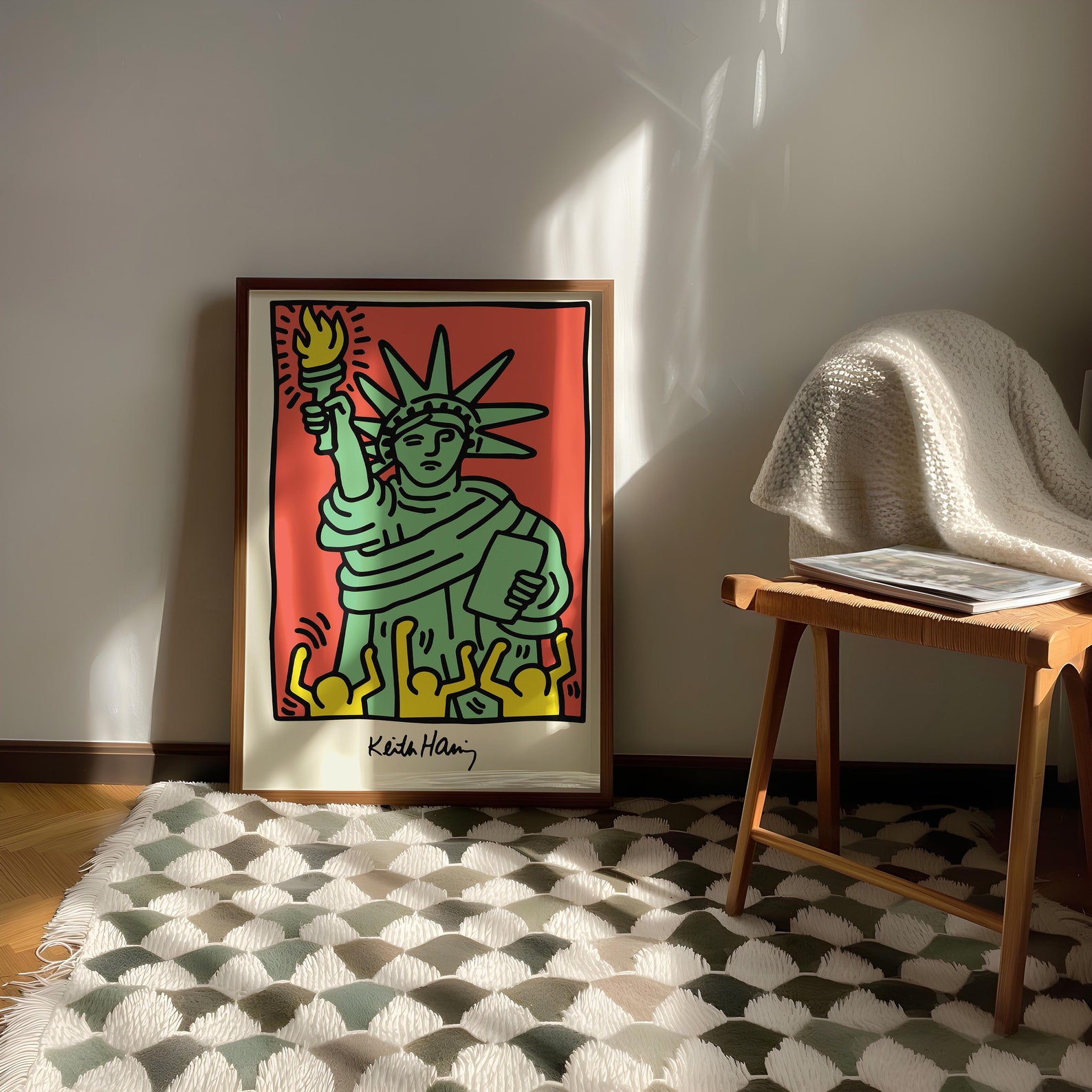 Keith Haring Liberty Art, Pop Art Statue of Liberty Poster, Iconic ...