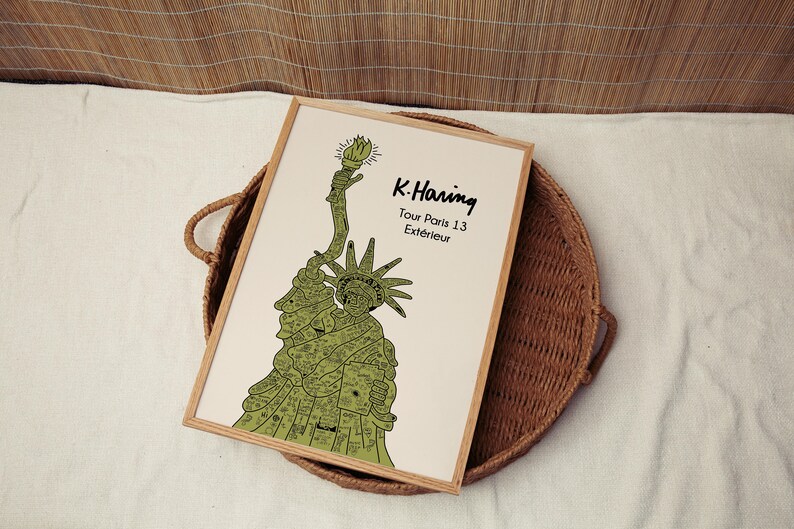Keith Haring Statue of Liberty Poster, Tour Paris 13 Art, Graffiti ...