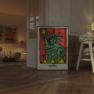Keith Haring Liberty Art, Pop Art Statue of Liberty Poster, Iconic ...