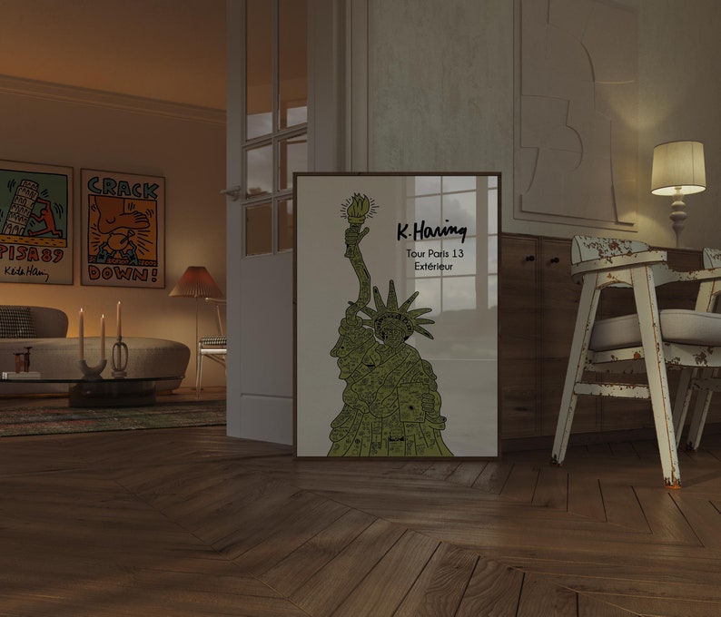 Keith Haring Statue of Liberty Poster, Tour Paris 13 Art, Graffiti ...