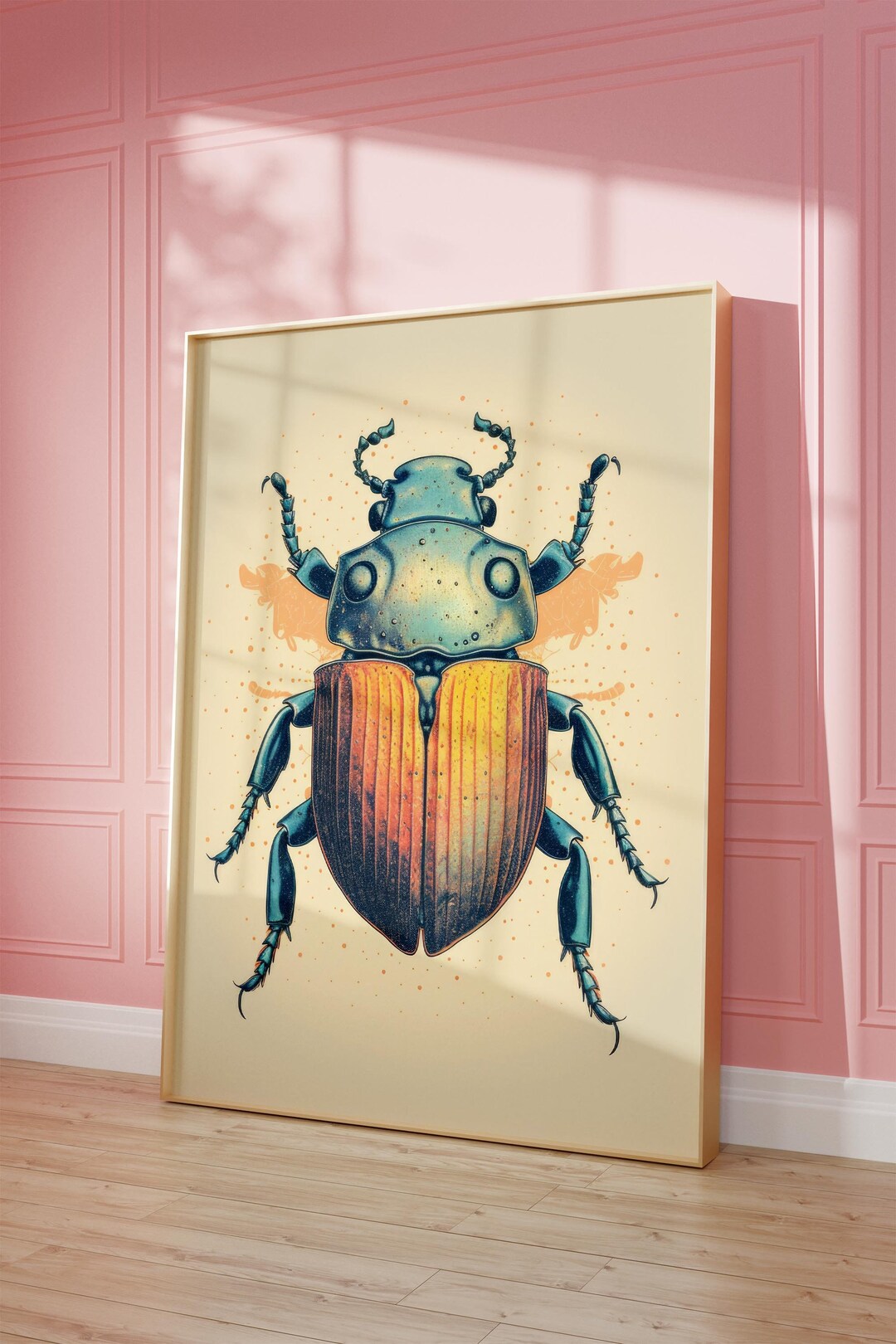 Vintage Beetle Illustration Print, Entomology Wall Art, Insect Artwork ...