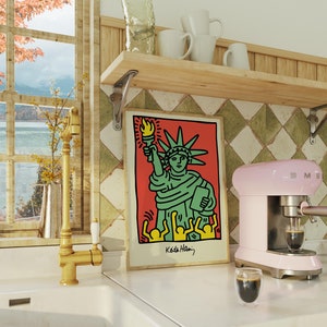 Keith Haring Liberty Art, Pop Art Statue of Liberty Poster, Iconic ...