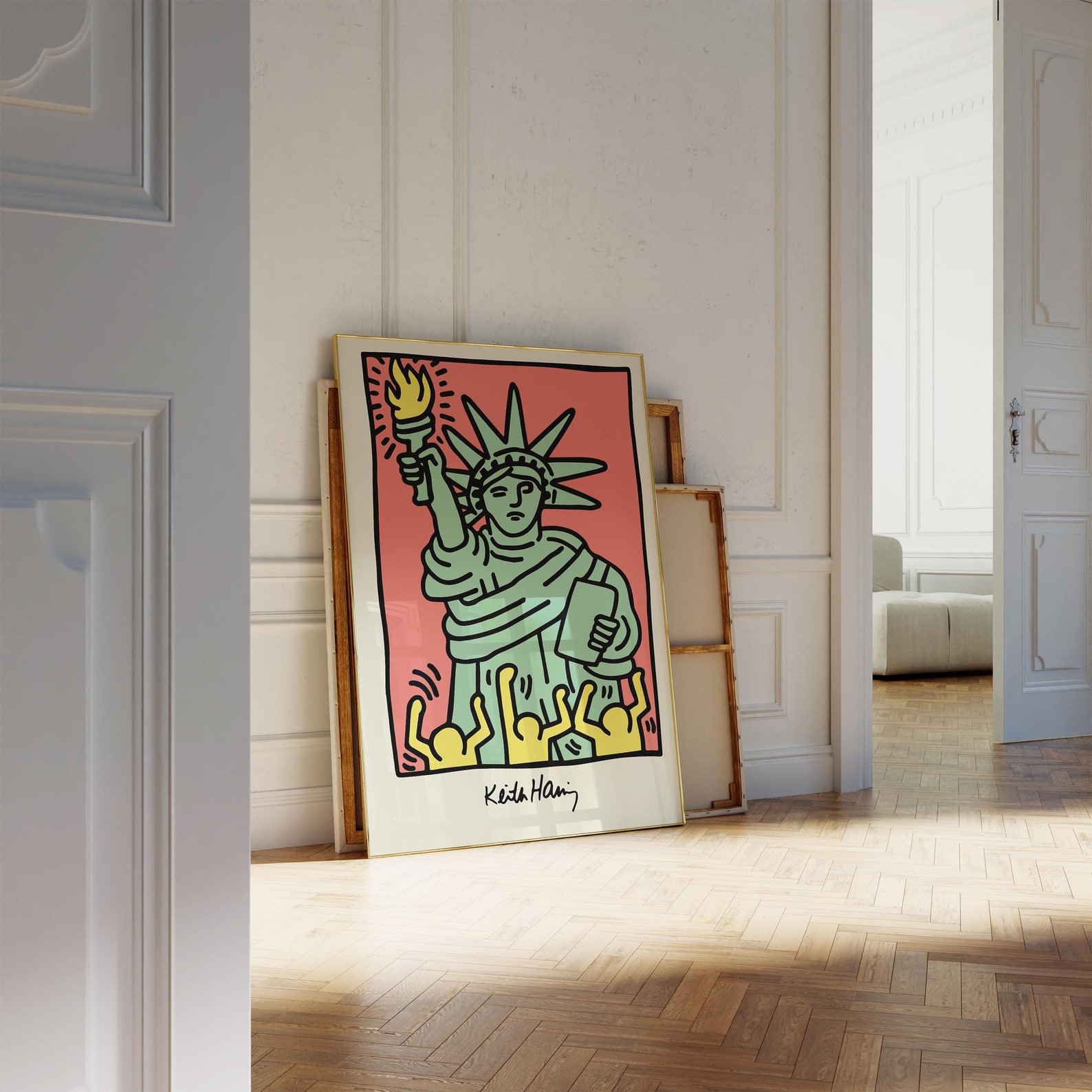 Keith Haring Liberty Art, Pop Art Statue of Liberty Poster, Iconic ...