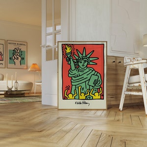 Keith Haring Liberty Art, Pop Art Statue of Liberty Poster, Iconic ...