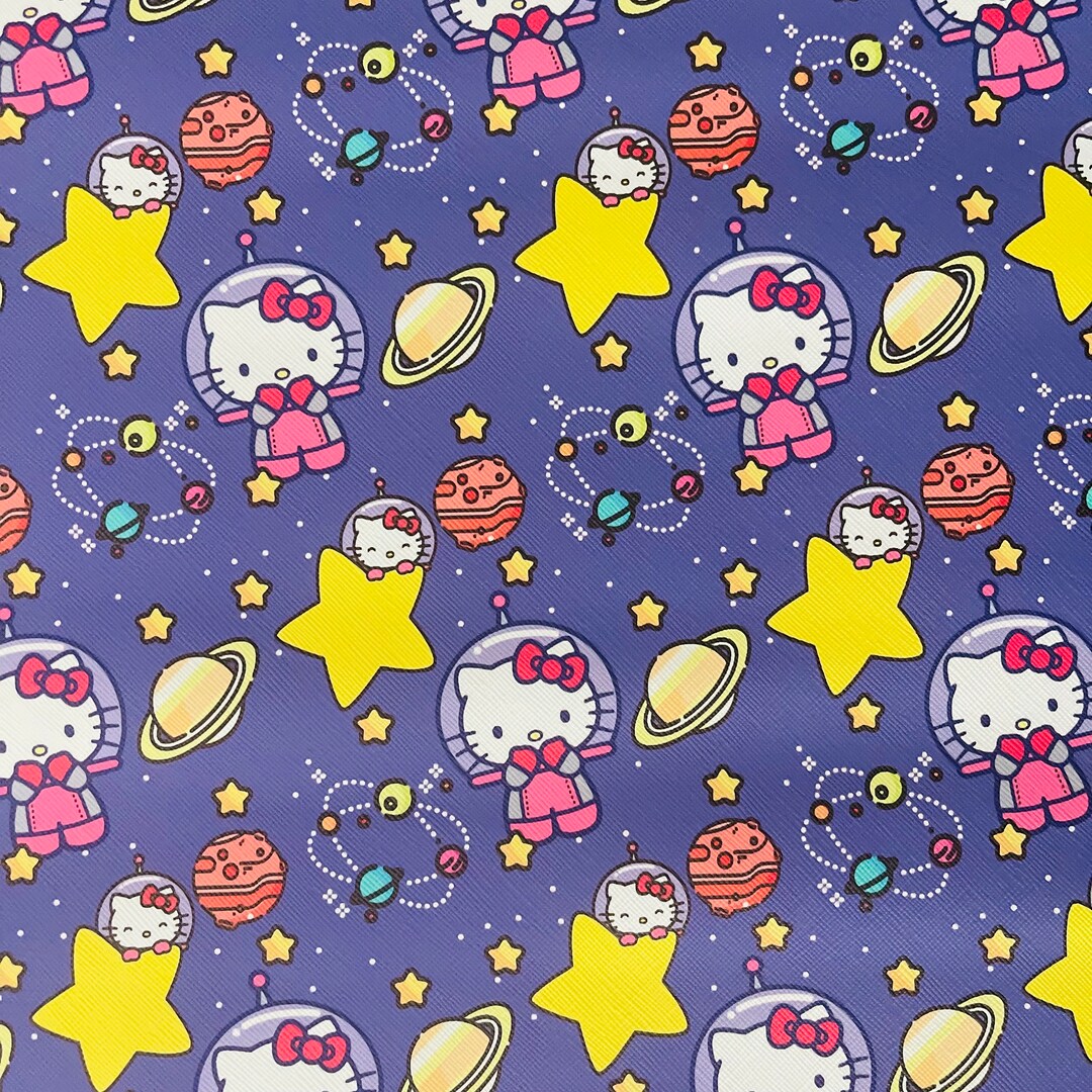 Space Kitty Leather, Galaxy Leather, Kitty Custom Vegan Leather - Etsy