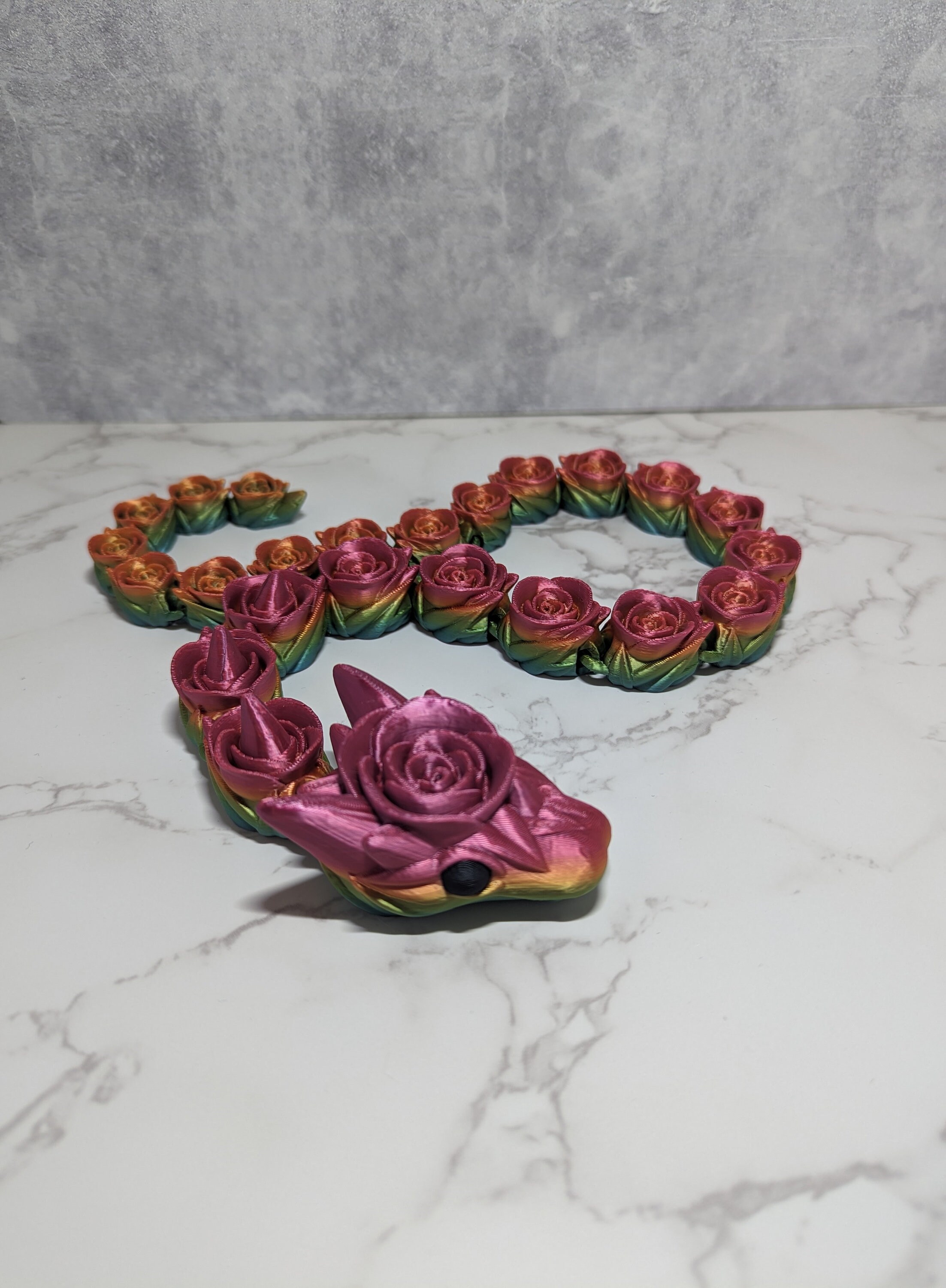 3D Printed Articulated Rose Snakes Three Sizes - Etsy