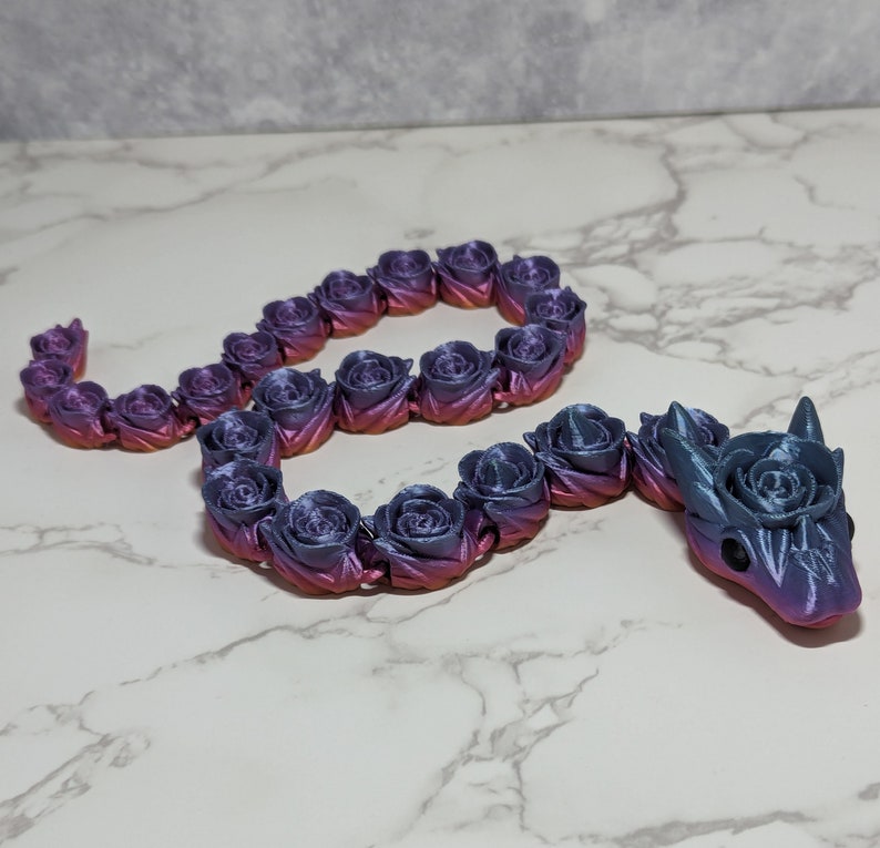 3D Printed Articulated Rose Snakes Three Sizes - Etsy