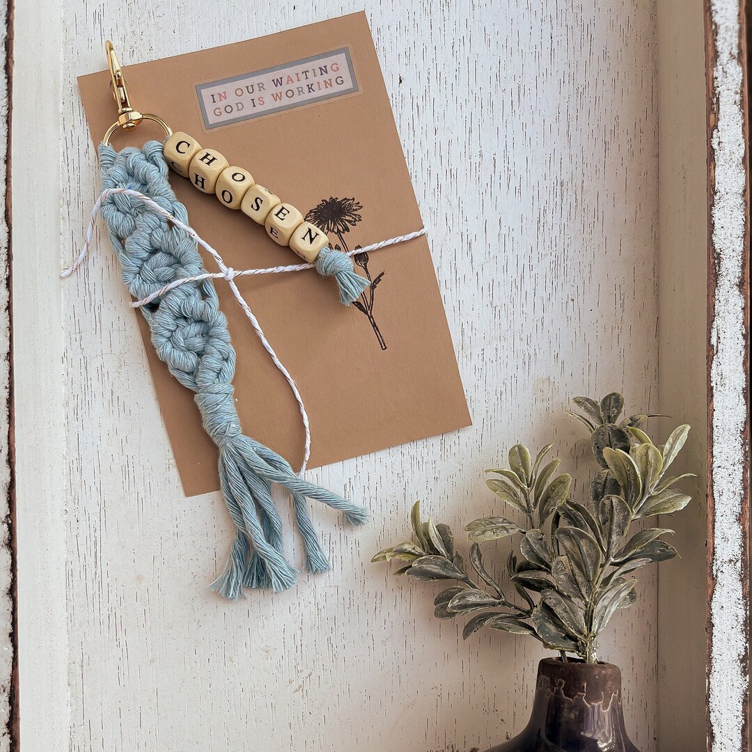Christian Gift, Macrame Keychain, Bead Keychain, Who You Say I Am ...
