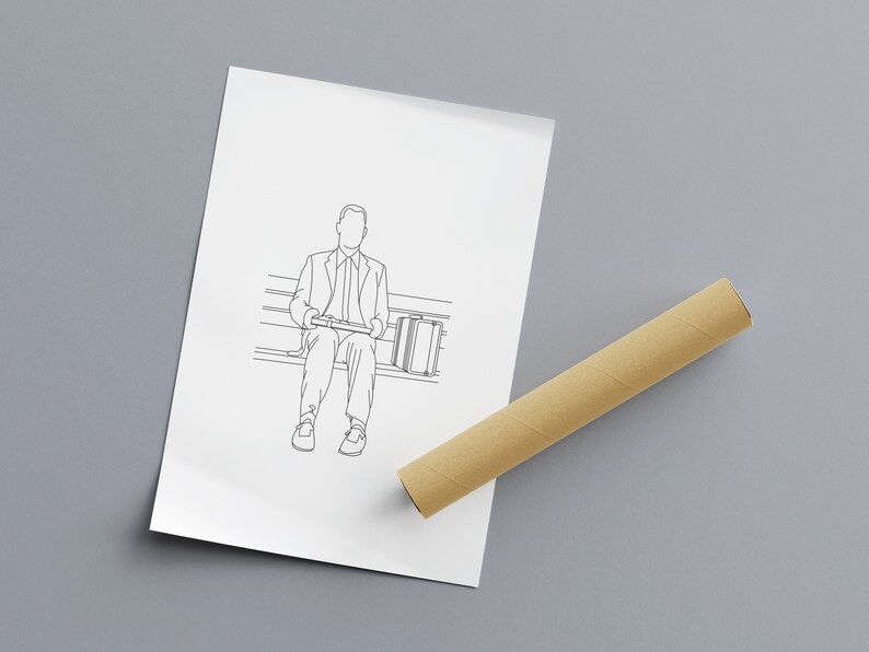 Forrest Gump Minimalist Line Drawing Poster Print Hand Drawn Movie ...