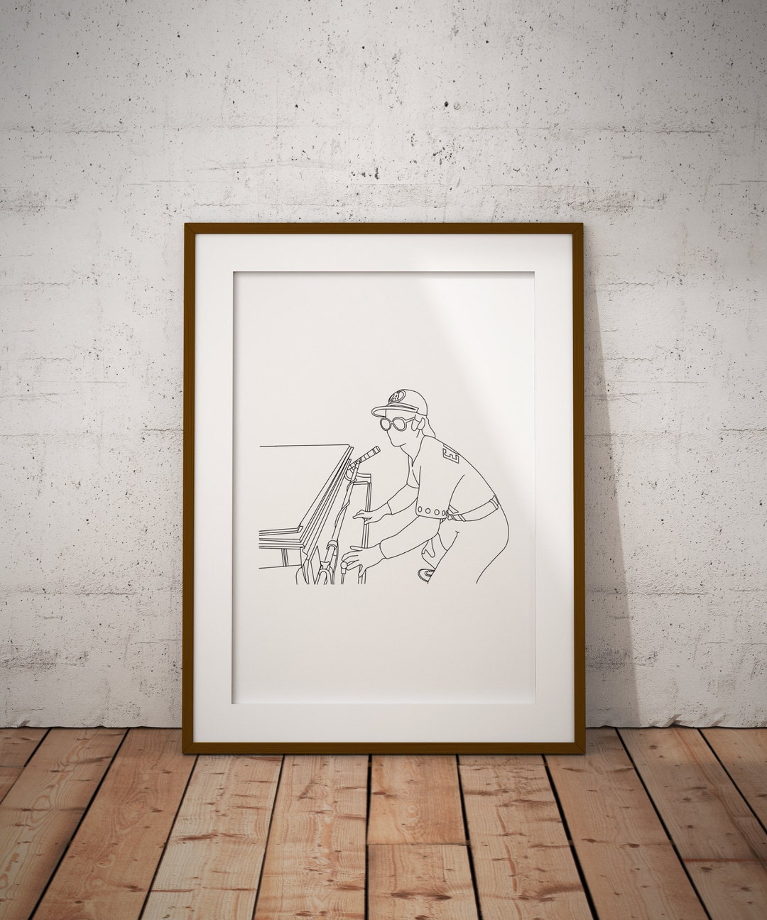 Elton John Minimalist Line Drawing Poster Print Hand Drawn Rock & Pop ...
