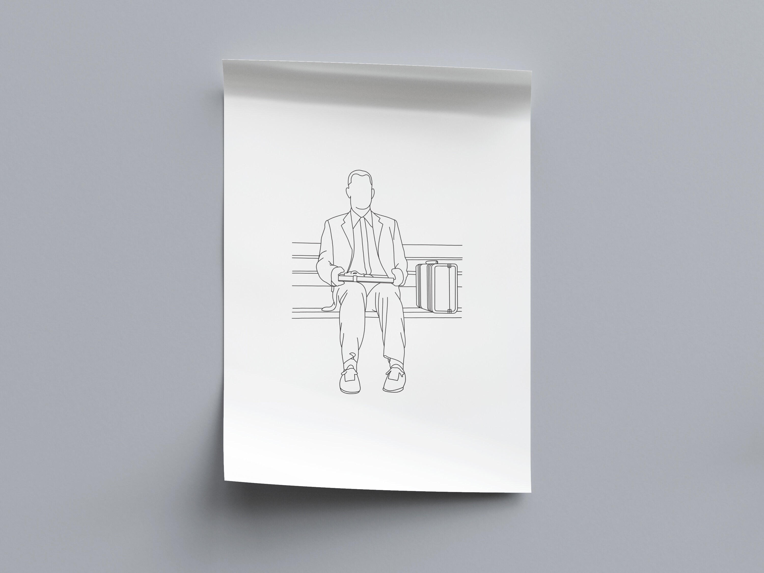 Forrest Gump Minimalist Line Drawing Poster Print Hand Drawn Movie ...