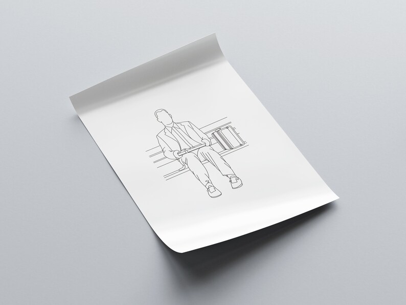 Forrest Gump Minimalist Line Drawing Poster Print Hand Drawn Movie ...