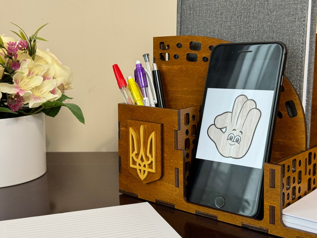 Customizeable Engraved Desk Organizer, Personalized Office Accessories ...