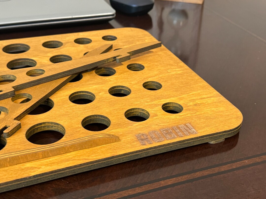 Free Personalization, Rustic Laptop Holder, Handcrafted Desk Stand ...