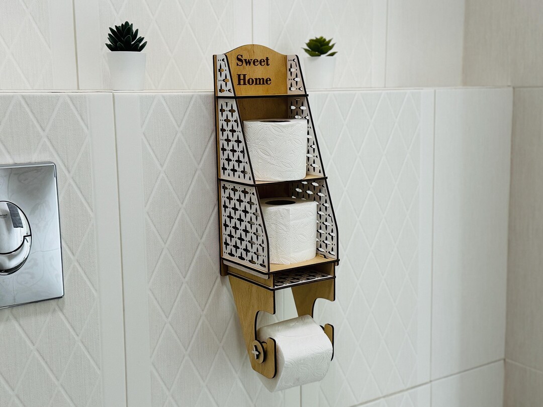 Personalized Toilet Paper Storage Organizer Wall Mounted Holder ...
