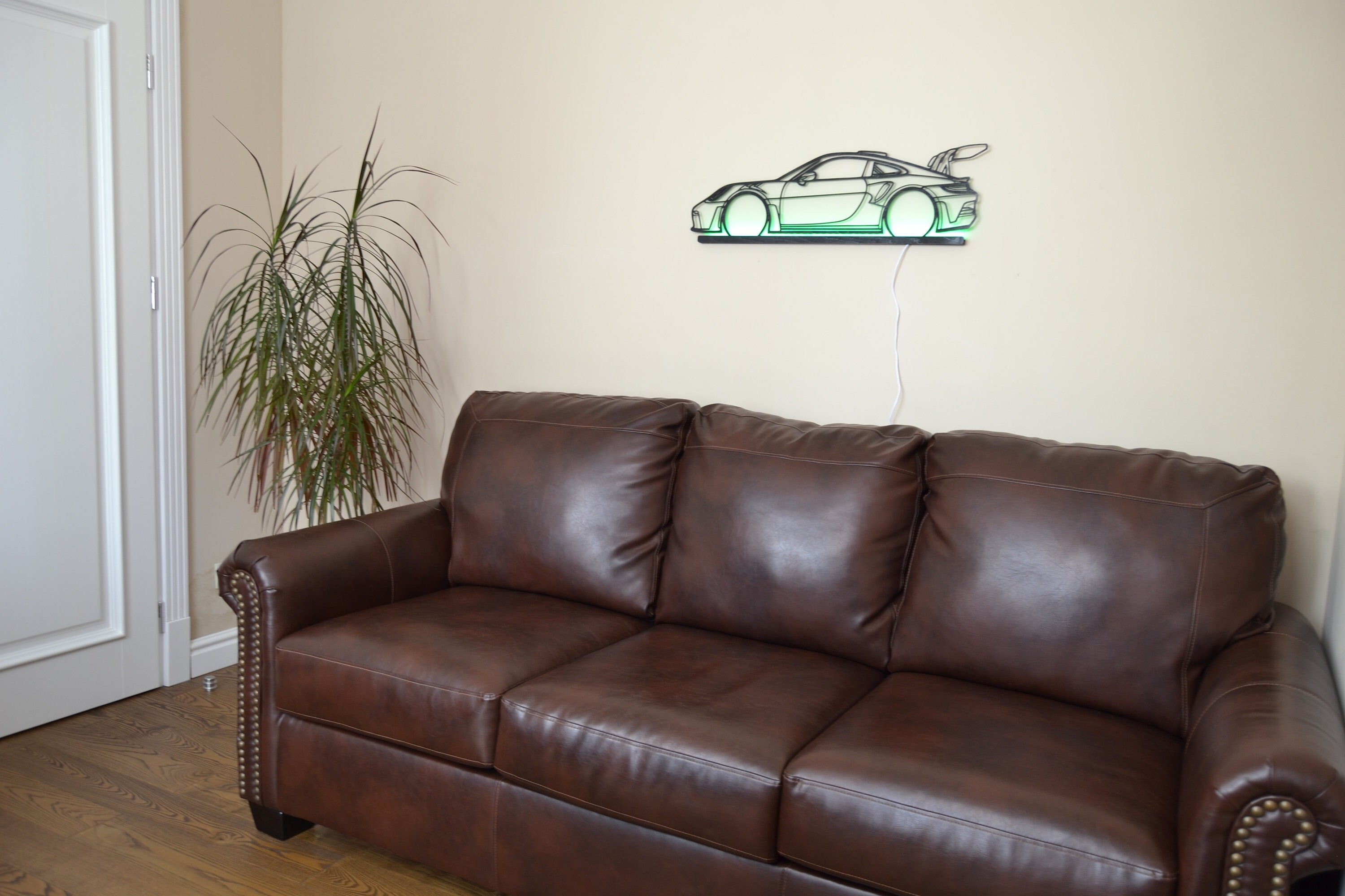 Racing Car LED Night Light | RGB Wooden Wall Decor - Etsy