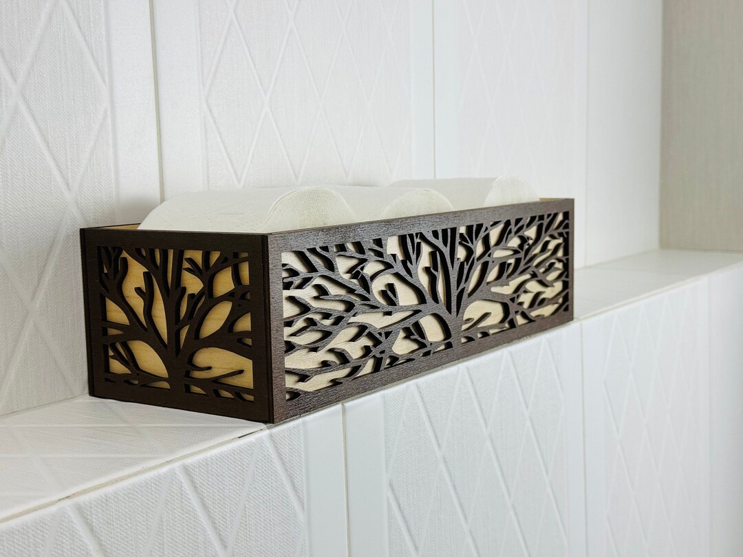 Bathroom Toilet Paper Holder Tree Design Wooden Paper Holder Rustic ...