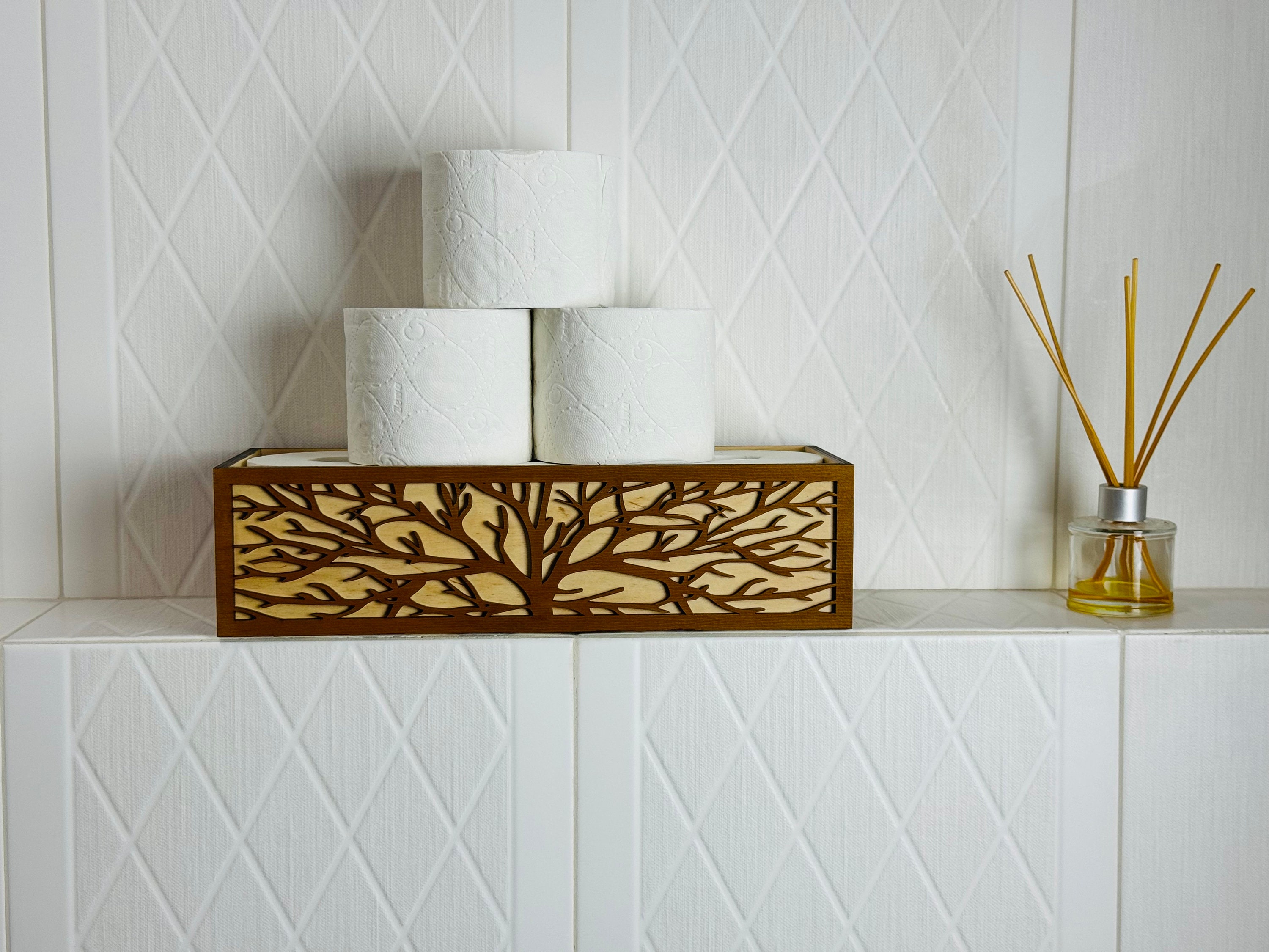 Tree Design Toilet Paper Holder Bathroom Organizer Wall WC Roll Hold ...