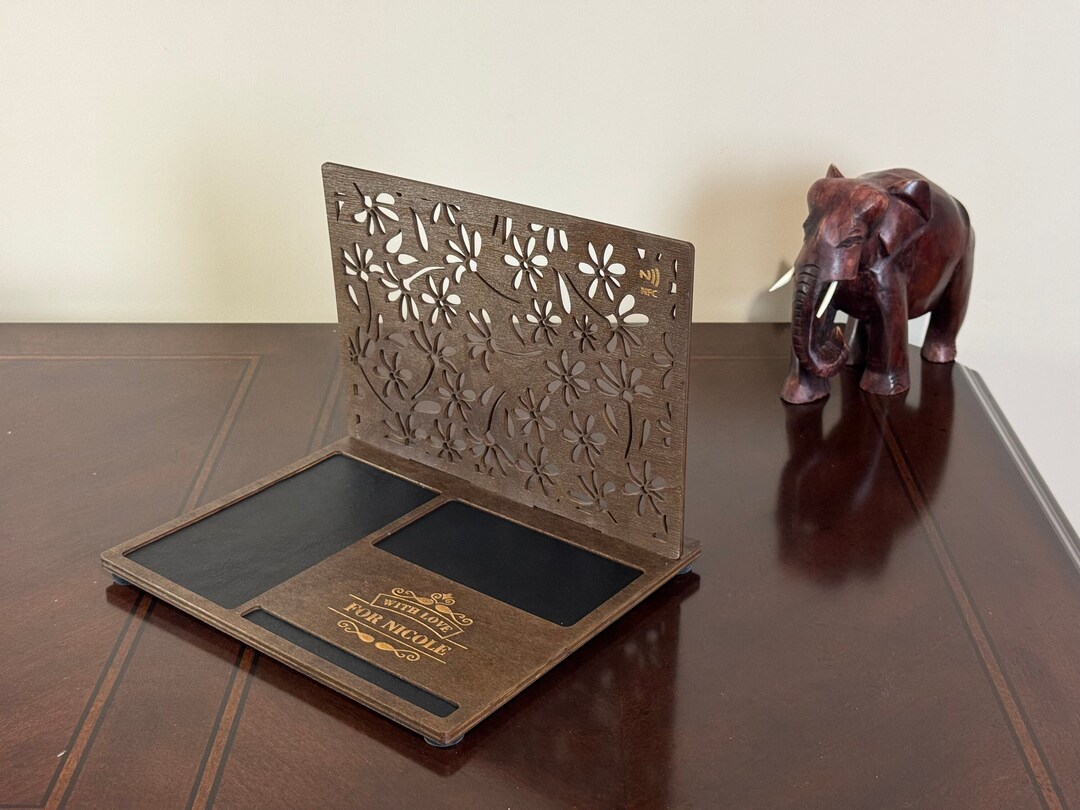 Rustic Wooden Book Stand: Flower Design, Personalized Reader Gift - Etsy