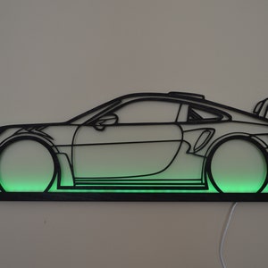 Racing Car LED Night Light | RGB Wooden Wall Decor - Etsy