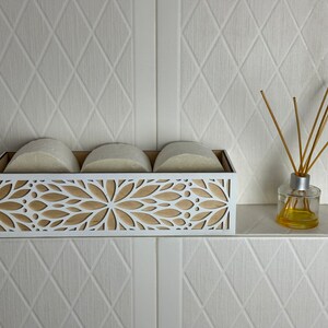 Wooden Toilet Paper Storage Rack, Wall Mounted Tissue Holder, Roll ...