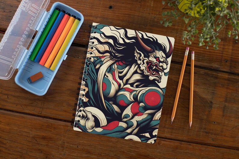 Oni Spirit Notebook: Ukiyo-e Inspired Elegance, Japanese-inspired ...